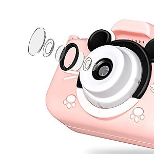 LKYBOA Camera Children Can Take Pictures Dual Camera Small Gifts Student Toys Pixel Front and Rear Girl Print Digital (Color : A)