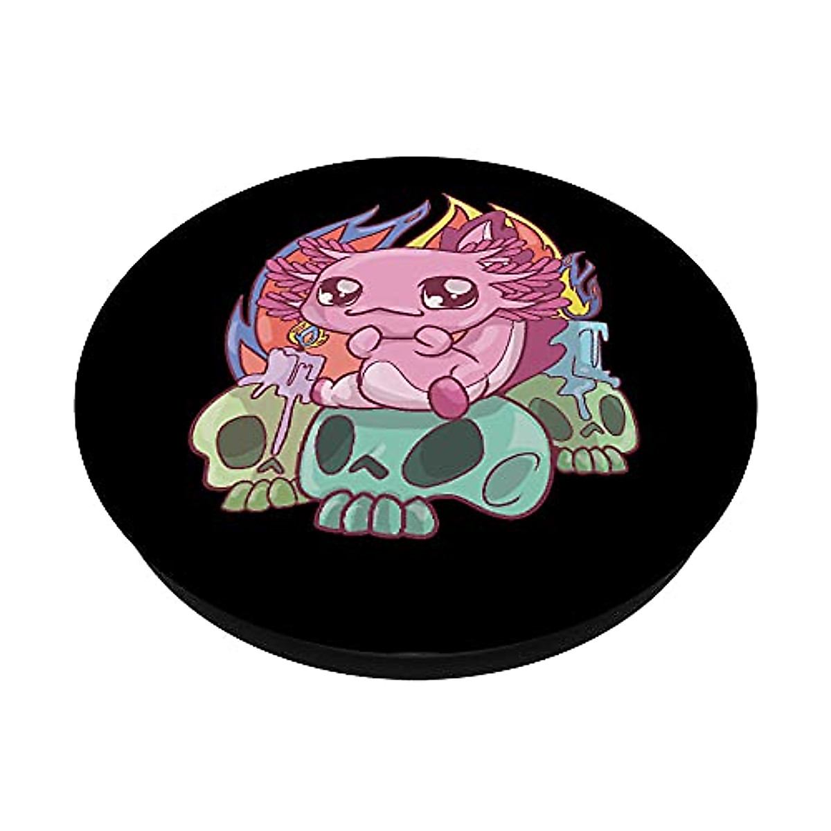 Pastel Goth Axolotl Creepy Cute Occult Kawaii PopSockets Swappable PopGrip