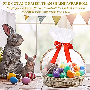 Shrink Wrap Bags for Gift Baskets, 24x30 inches Clear PVC Heat Gift Basket Shrink Bags 10Pack