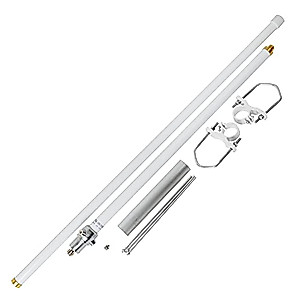 UAYESOK Amateur Base Station Antenna Dual Band UV 2Meter 70cm Fiberglass Mobile Radio Antenna GMRS Vertical Base Antenna 5.8' 200W High Gain for Device Repeater Police Scanner Truck SUV