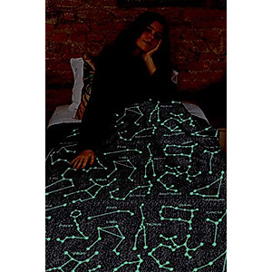 Constellation Blanket Glow in The Dark | Multiple Sizes | All Zodiac Horoscope Signs | Gift for Solar, Star, Astronomy, Astrology & Astronaut Lovers | Men, Women, Teen, Boys & Girls (60x50in)