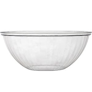 Clear Plastic Salad Bowl (96 Oz.) - Pack Of 1 - Stylish Design, Perfect for Meal Prep, Family Gatherings, BBQs, Parties, Holiday Entertaining, Everyday Use, & More
