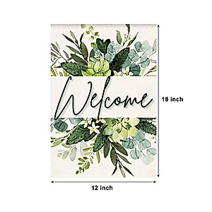 HOMFREEST Spring Welcome Garden Flag 12x18 Inch Vertical Double Sided Seasonal Floral Yard Flag Outside Farmhouse Decor for Outdoor Yard Garden Porch