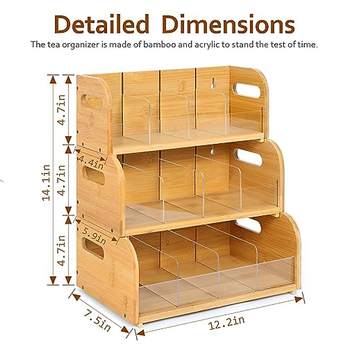 New Bamboo Tea Bag Organizer Storage Holder