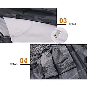 Surenow Mens Running Shorts，Workout Running Shorts for Men，2-in-1 Stealth Shorts，7-Inch Gym Yoga Outdoor Sports Shorts Camouflage Grey