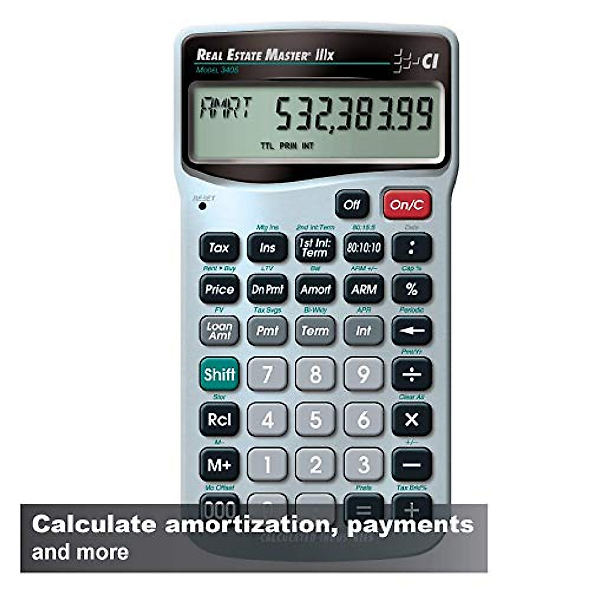 Calculated Industries 3405 Real Estate Master IIIx Residential Real Estate Finance Calculator & Dictionary of Real Estate Terms (Barron's Business Dictionaries)