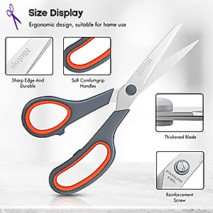 Scissors Bulk Set of 40-Pack, Niutop 8" Multipurpose Sharp Sewing Craft Fabric Scissors for Office Home High/Middle School Student Office Teacher Art Supplies, Soft Comfort-Grip Right/Left Handles