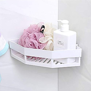 TOPBATHY Frame Stand Bathroom Corner Shelf Wall Mounted Shower Caddy Storage Holder Free Of Punch Corner Triangle Rack Organizer For Toilet Bathroom Kitchen Organizer Rack