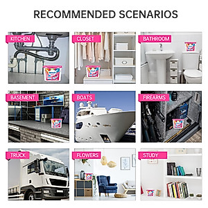 NATRUTH Moisture Absorbers Boxes (6 PACKS)，12.5 Oz With Rose Scent,Portable Closet Dehumidifier, Odor Eliminator Absorber Bucket,Humidity Absorber,Air Dehumidifier for Closet,Bathrooms, Kitchen &Boats