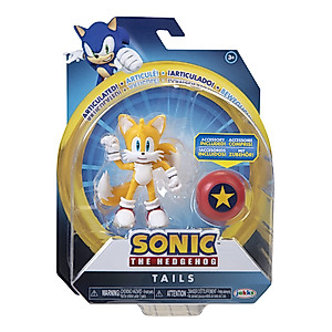 Sonic The Hedgehog 4-Inch Action Figure Modern Tails with Star Spring Collectible Toy