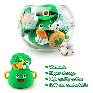 teytoy Baby St.Patrick's Day Toy 6PSC, Baby Plush Toys for Toddlers Pot Stuffed Leprechaun Toy, Ireland Shamrock, Shamrock Teddy Bear, Coin, Irish Baby Gift for Toddler Infant Newborn Party Decor