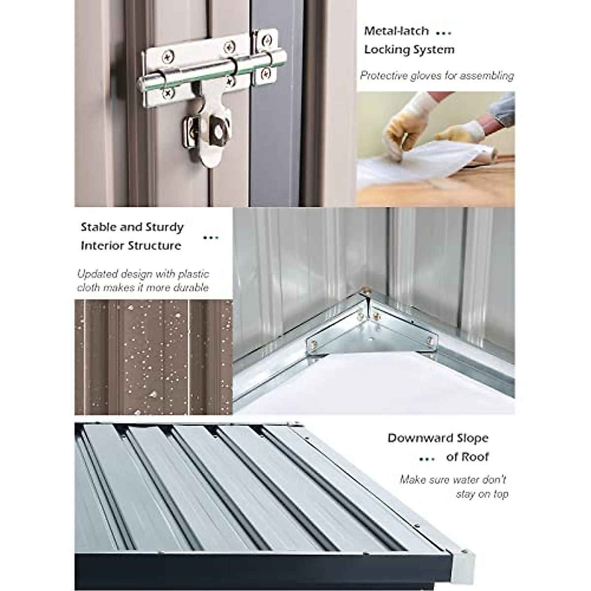 AECOJOY 5' x 3' Outdoor Storage Shed, Small Metal Shed with Design of Lockable Door, Utility and Tool Storage for Garden, Backyard, Patio, Outside use.