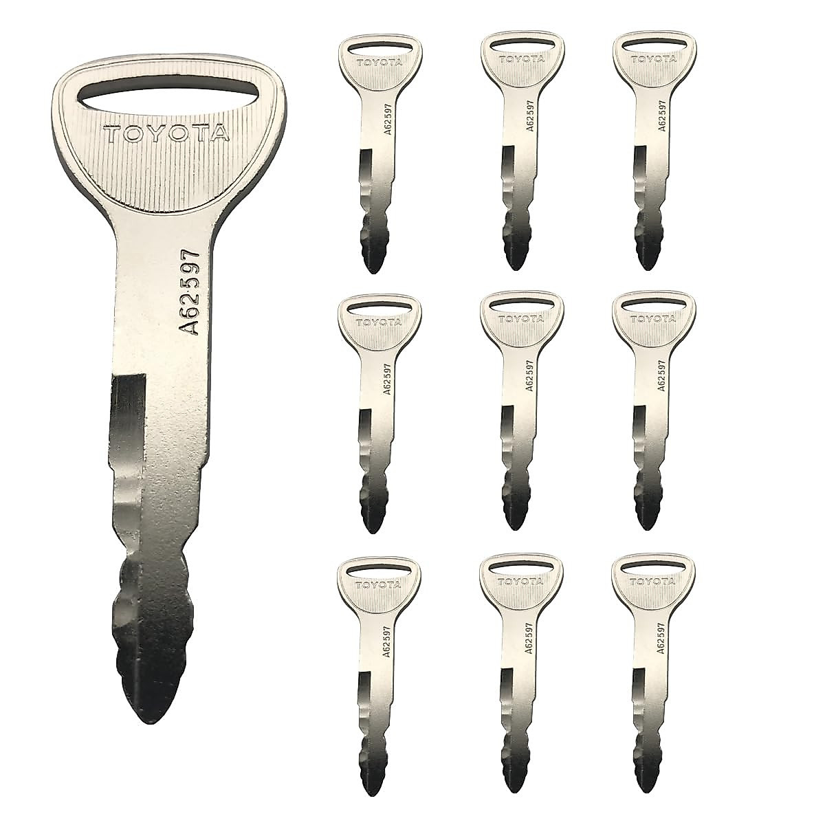 Ignition Keys, 10 Pack Forklift Key Heavy Equipment Ignition Keys 57591-23330-71 575912333071 A62597 for Toyota Forklift