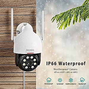 DEKCO 2K Security Camera Outdoor/Home, WiFi Outdoor Security Cameras Pan-Tilt 360° View, 3MP Dome Surveillance Cameras with Motion Detection and Siren, 2-Way Audio,Full Color Night Vision, Waterproof