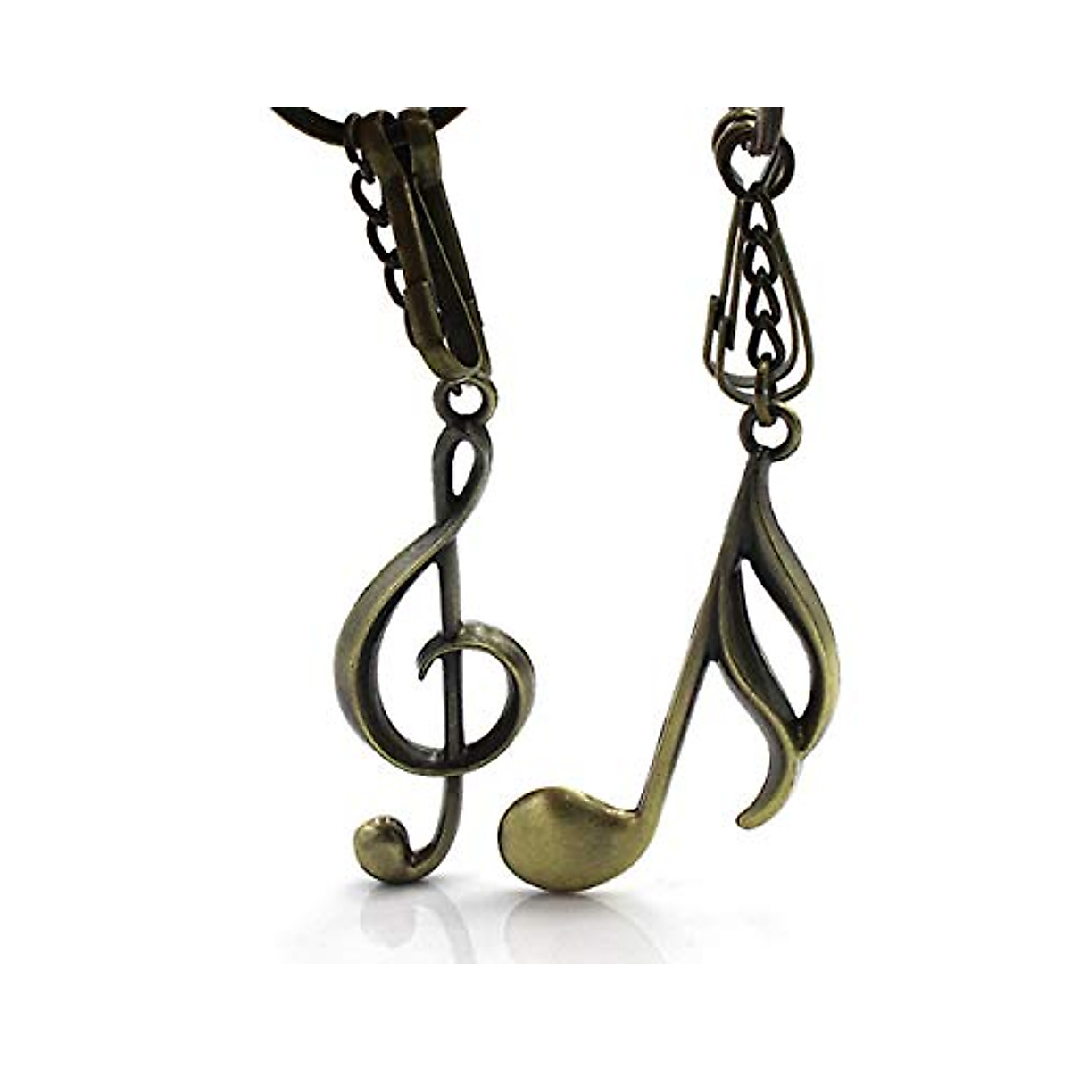 NEWOTE Vintage Bronze Music Note Keychains Men's Women Clef Treble Key Rings for Key BFF Relationship Gift, Set of 3