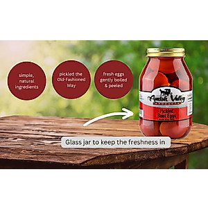 Amish Valley Products Pickled Eggs in Beet Juice Quart Glass Jar (1 Quart Jar - 32 oz)