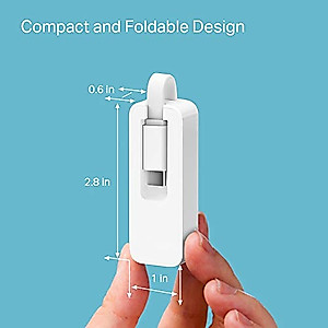 TP-Link USB C To Ethernet Adapter(UE300C), RJ45 To USB C Type-C Gigabit Ethernet LAN Network Adapter, Compatible With Apple MacBook Pro 2017-2020, MacBook Air, Surface, Dell XPS And More, White
