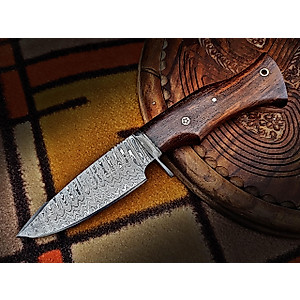 TR-1168 Custom Handmade Damascus Steel 10 Inches Tactical Knife - Perfect Grip Rose wood Handle