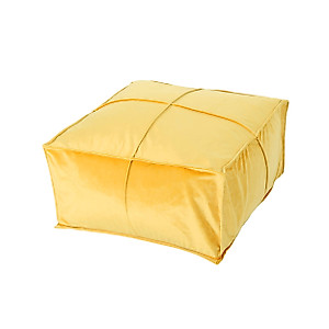 Christopher Knight Home Cytheria Honey Velvet Square Bean Bag Ottoman