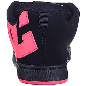 DC womens Court Graffik Skate Shoe, Black/Hot Pink, 8 US