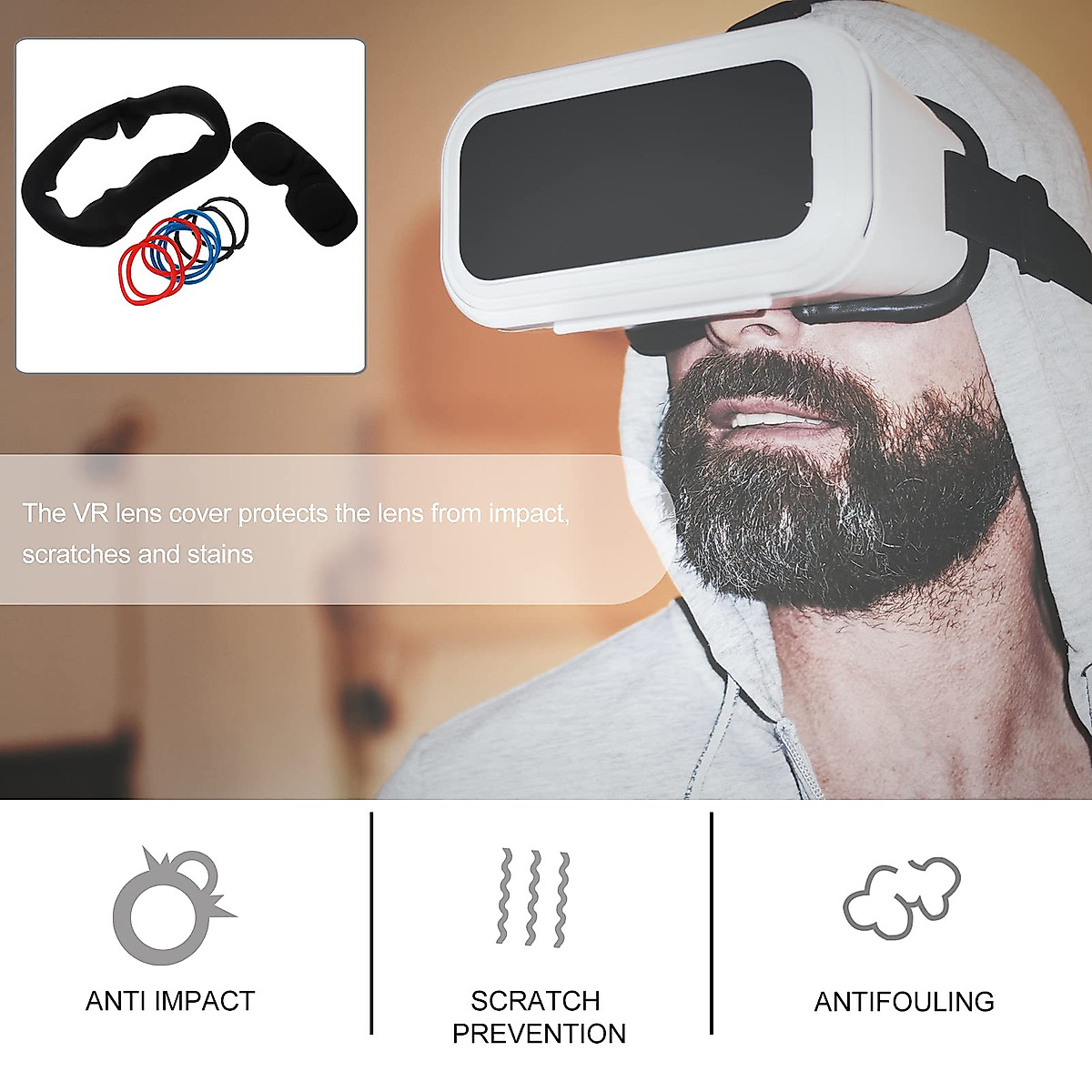 Vr Protective Case Vr Lens Covers Lens Anti-Scratch Ring Vr Supplies Durable Lens Cover Lens Mask Lens Protector for Vr Lens Protective Case Vr Accessories Vr Protection Supplies