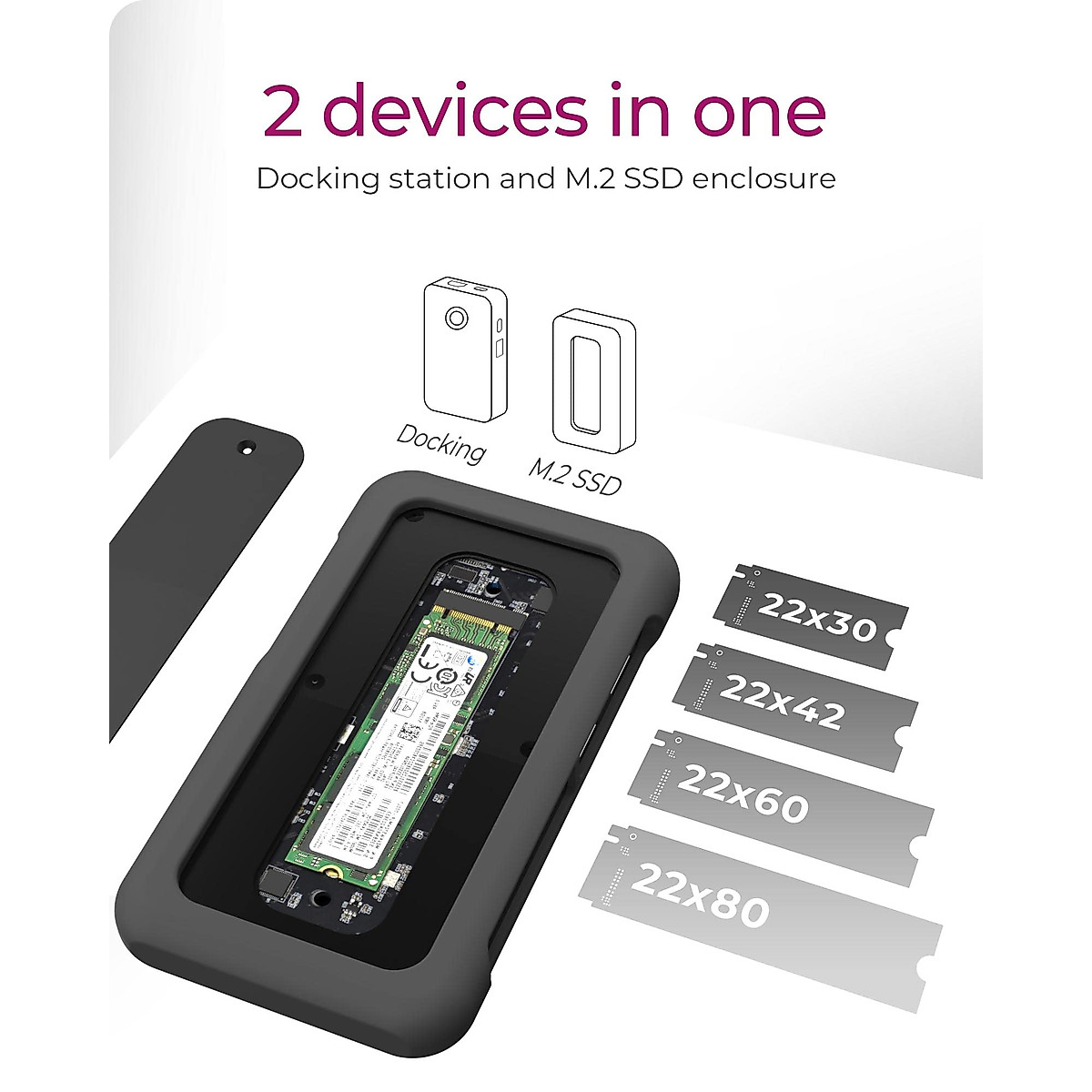 ICY Box 8-in-1 Hub mit integriertem M-Key Einschub, IB-DK2108M-C - Anthrazit