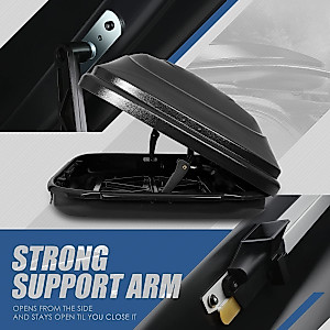 Auto Dynasty Heavy Duty Hard Shell Roof Top Mount Car Storage Travel Luggage Box Cargo Carrier with Security Keys, 53 (L) x 34 (W) x 15 (H) Inches, Capacity 110 Pounds 11 Cubic Feet Tool-Free Install