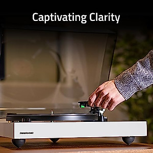 Fluance RT81+ Elite High Fidelity Vinyl Turntable Record Player, Audio Technica VM95E Cartridge, Anti-Resonant Platter, Acrylic Mat, Phono Preamp, Wood Plinth, Adjustable Isolation Feet - Matte White