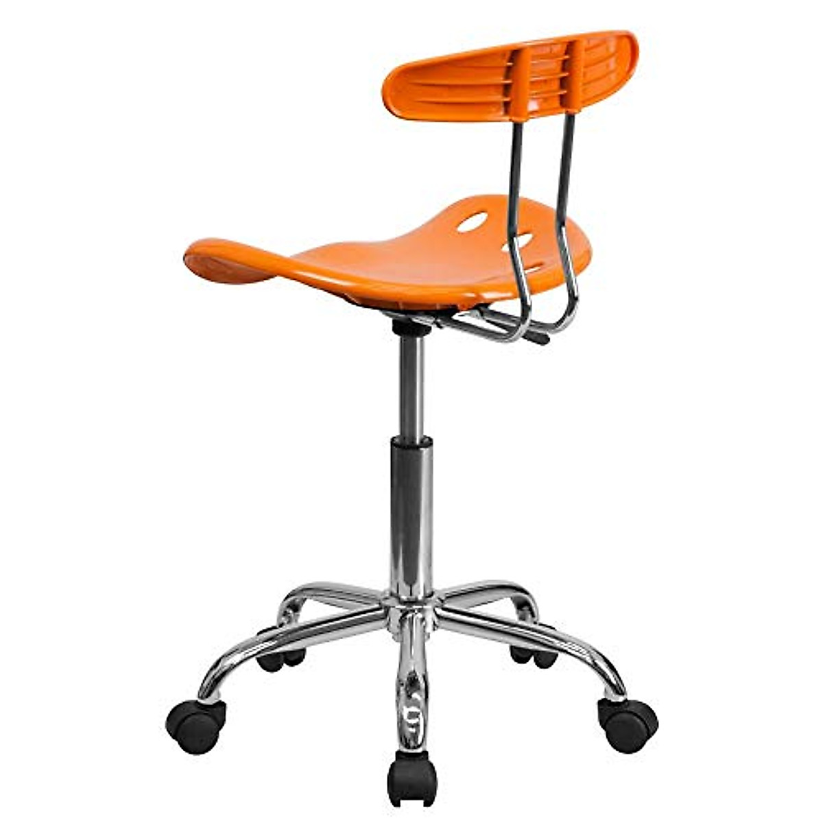 Flash Furniture Vibrant Orange and Chrome Swivel Task Office Chair with Tractor Seat