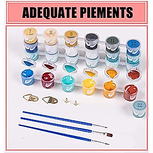Adults Beginner Oil Painting Kit for Kids,Lotus Buddha Paint by Number Kits with Paint Brushes,DIY Yoga Acrylic Paint Adults' Home Decor 16X20Inch