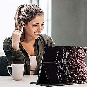 Case for iPad Pro 11 Inch 4th/3rd/2nd/1st Generation 2022/2021/2020/2018, Fit Also iPad Air 4/5 th 10.9 inch Adjustable Stand Auto Sleep/Wake, Proverbs 31:25 Bible Verse Rose Gold Glitter Black
