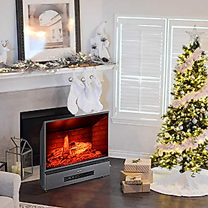 GMHome Electric Fireplace Insert Free Standing Fireplace Heater, with Remote Control, with Fire Crackling Sound, 750/1500W, Black -32 Inches