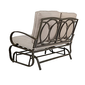 PATIO TREE Outdoor Patio Glider Bench Loveseat - Cushioned 2 Person Rocking Seating Swing Chair for Patio, Beige