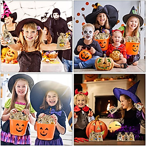 LOKIPA 36 Pcs Halloween Burlap Gift Bags with Drawstring Small Jute Pouches for Kids Adults Party Supplies