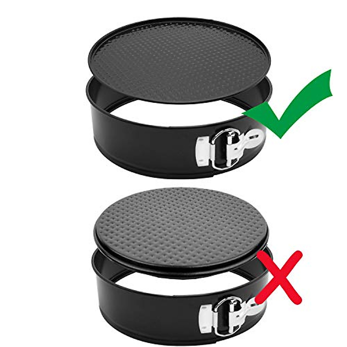 HYTK Springform Pan Set of 2 Nonstick Round Cheesecake Cake Pan 4 and 7 Inch Leakproof Heavy Carbon Steel Detachable Bakeware For Instant Port 6QT or 8QT…