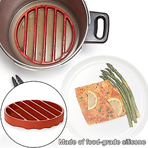 jyibinee Roasting Rack, Non-stick Silicone Baking Rack, Reusable Round Grill Insulation Mat for Home Kitchen Red