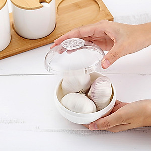 Tiydiygo 4PCS Transparent Fruit Vegetable Storage Containers for Refrigerators,Onion Garlic Lemon Tomatoes Shape Crisper Fresh Food Savers Storage Keeper for Fridge, Clear, TG146302334