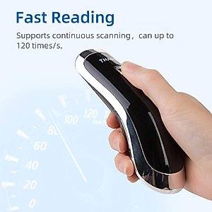 1D Barcode Scanner Wireless, THARO Mini Handheld Laser Bar-Code Reader,1D Barcode Scanner Cordless with USB Receiver for Store, Supermarket, Warehouse (White)