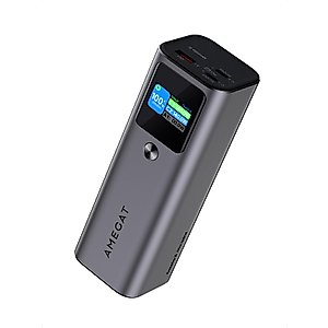 AMEGAT Power Bank 140W, 27600mAh 3-Port Portable Charger PD 3.1 Battery Pack, Smart Digital Display, 140W USB C Fast Recharge, Compatible with iPhone 15/14/13 Series, Samsung, MacBook, Dell, and More