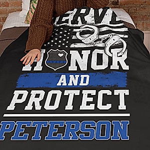 Personalized Blanket for Police Officer with Name, Gifts for Policeman, Police Officer Gifts, Birthday Gifts for Police Officer, Policeman Birthday Gift, Gift Ideas for Police Officer (5060-sherpa)…