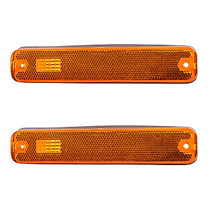 Brock Replacement Pair of Front Signal Side Marker Lights Lamps Compatible with 1973-1979 F100 F150 F250 Pickup Truck