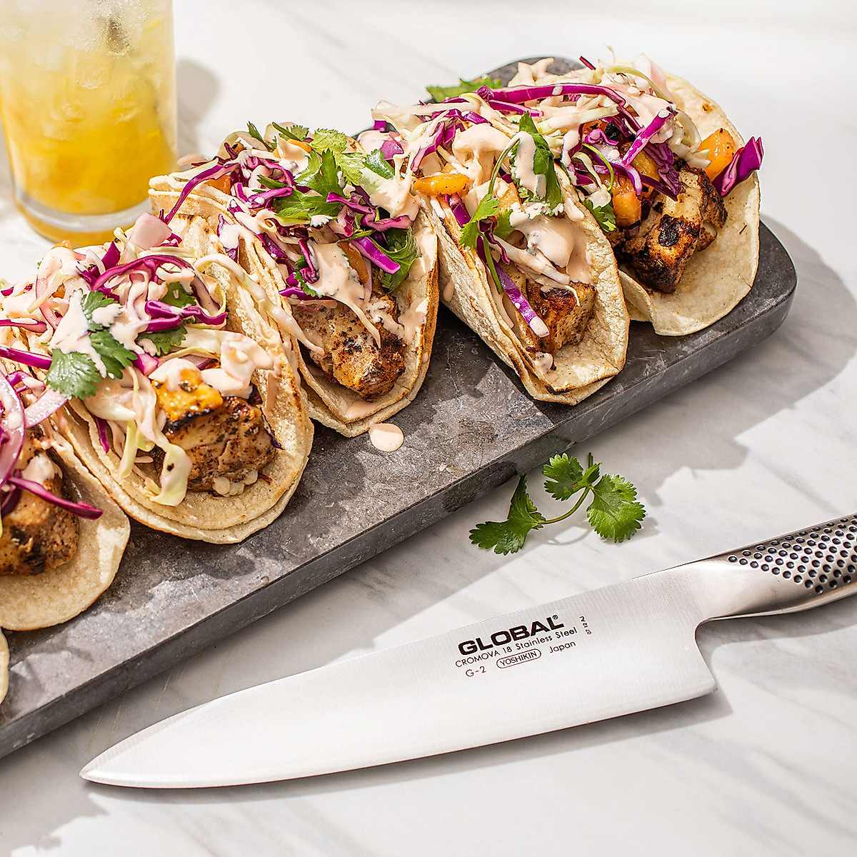 Global 8 Piece Knife Set with Bamboo Block