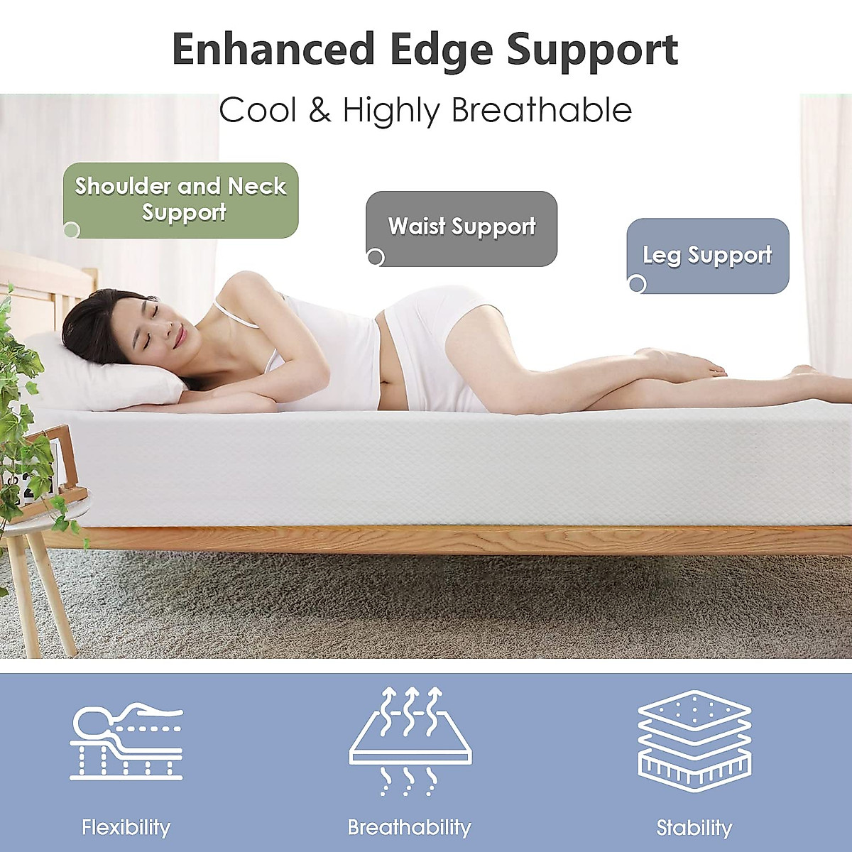 PayLessHere 12 Inch Gel Memory Foam Mattress/Bed-in-a-Box/Bed Mattress/Medium Firm Mattress with Removable Cover Fiberglass Free Home Furniture CertiPUR-US Certified/Pressure Relieving (King)