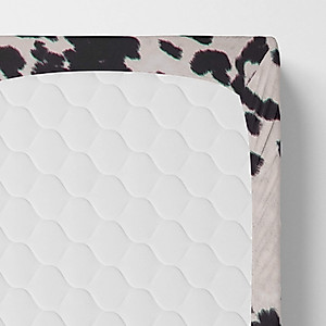 Glenna Jean Premium Western Cowboy Changing Pad Cover Stylish Ultra Soft Faux Black Cowhide for Boys Girls