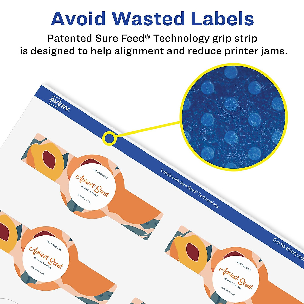 Avery Glossy Clear Cigar Labels with Sure Feed, 1.5" x 3.5", 100 Glossy Clear Labels, Print-to-The-Edge, Laser/Inkjet Printable Labels