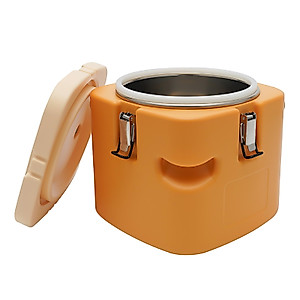 Bulelula 10QT Insulated Soup Container Commercial Food Warmer for Hot&Cold Food, 2.5 Gallon Hot Box for Catering, Food Cooler Soup Carrier for Restaurant, Canteen, Home 6H Insulation Time (Yellow)