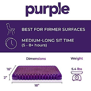 Purple Royal Seat Cushion - Seat Cushion for The Car Or Office Chair - Temperature Neutral Grid