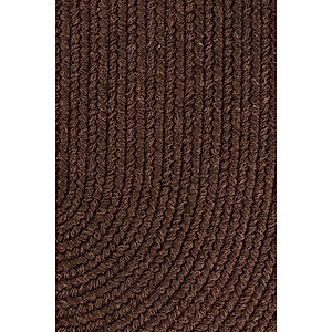 Super Area Rugs Pura Braided Wool Rug Extra Soft Reversible Living Room/Bedroom Carpet, Walnut, 2' x 3' Oval