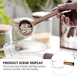 HANABASS Creamer Mug Pan Mini Butter Warmer Wooden Handle Heating Liquid Pot 600ML Glass Triple Pitcher Barista Single Spouts With Wood Handle Sauce Pot Assorted Color