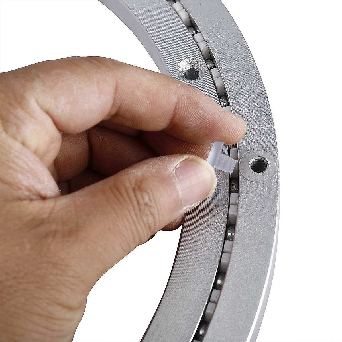 YaeMarine Heavy-Duty 12 Inch Aluminum Lazy Susan Ring/ 360° Turntable with Single-Row Ball Bearings, Bearings Swivel Plate Turntable on Dining-Table Furniture Hardware Turntable